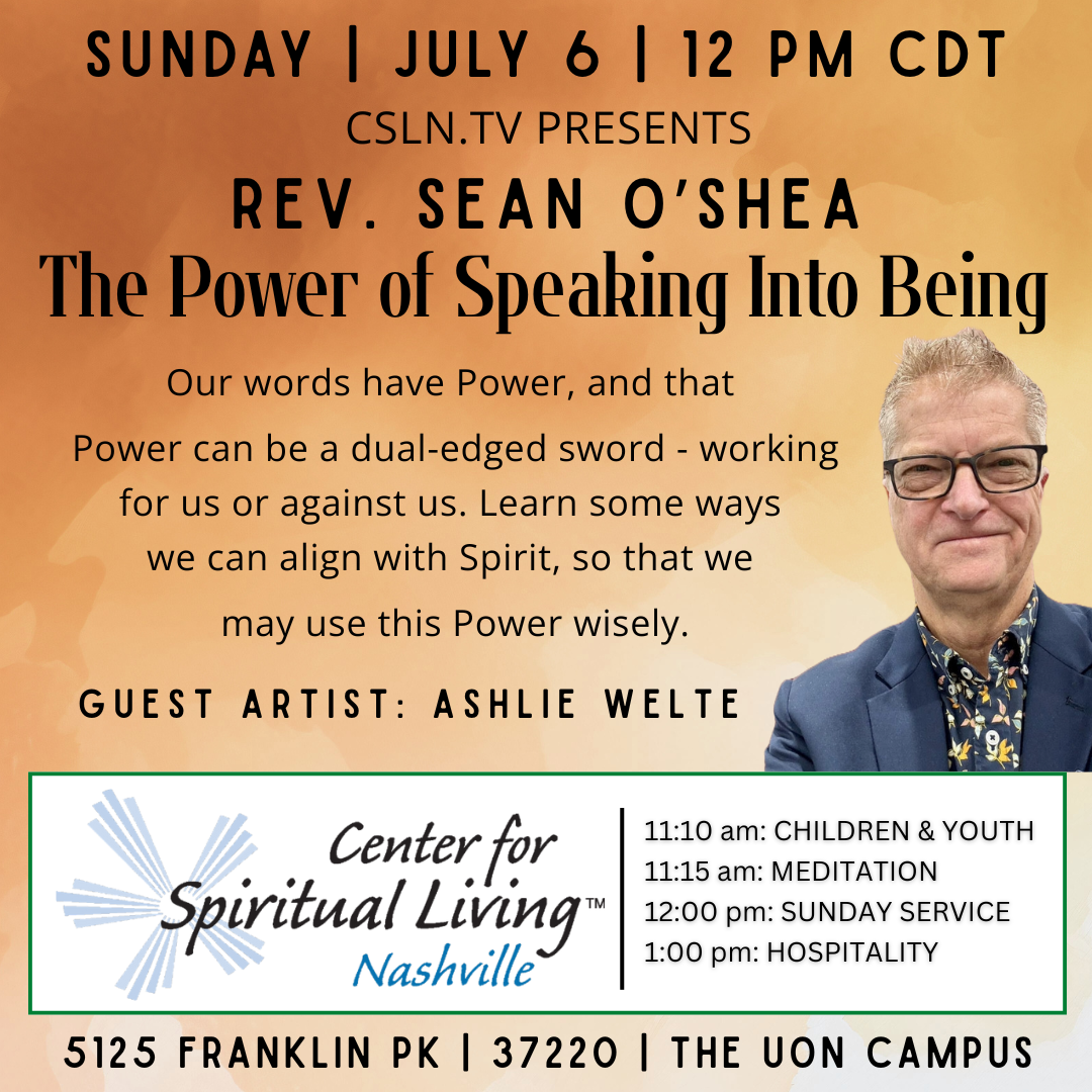 The Power of Speaking Into Being – This Sunday with Rev. Sean O'Shea