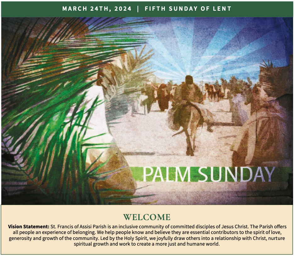 Palm Sunday - March 23rd & 24th 2024