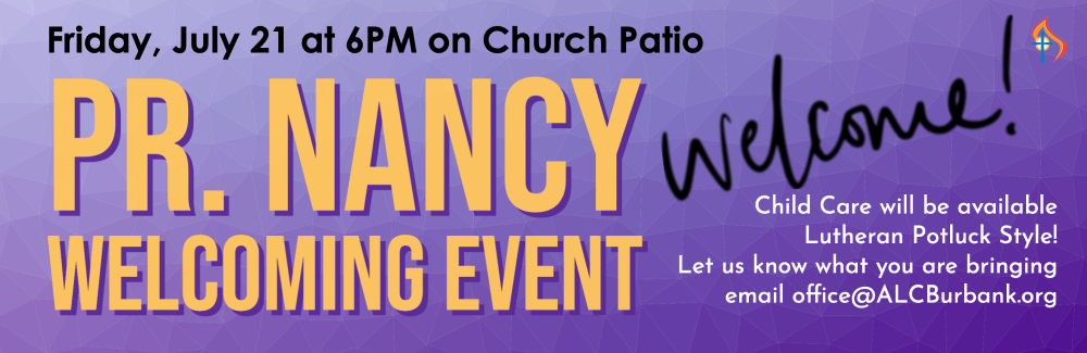 Welcome, Pastor Nancy!
