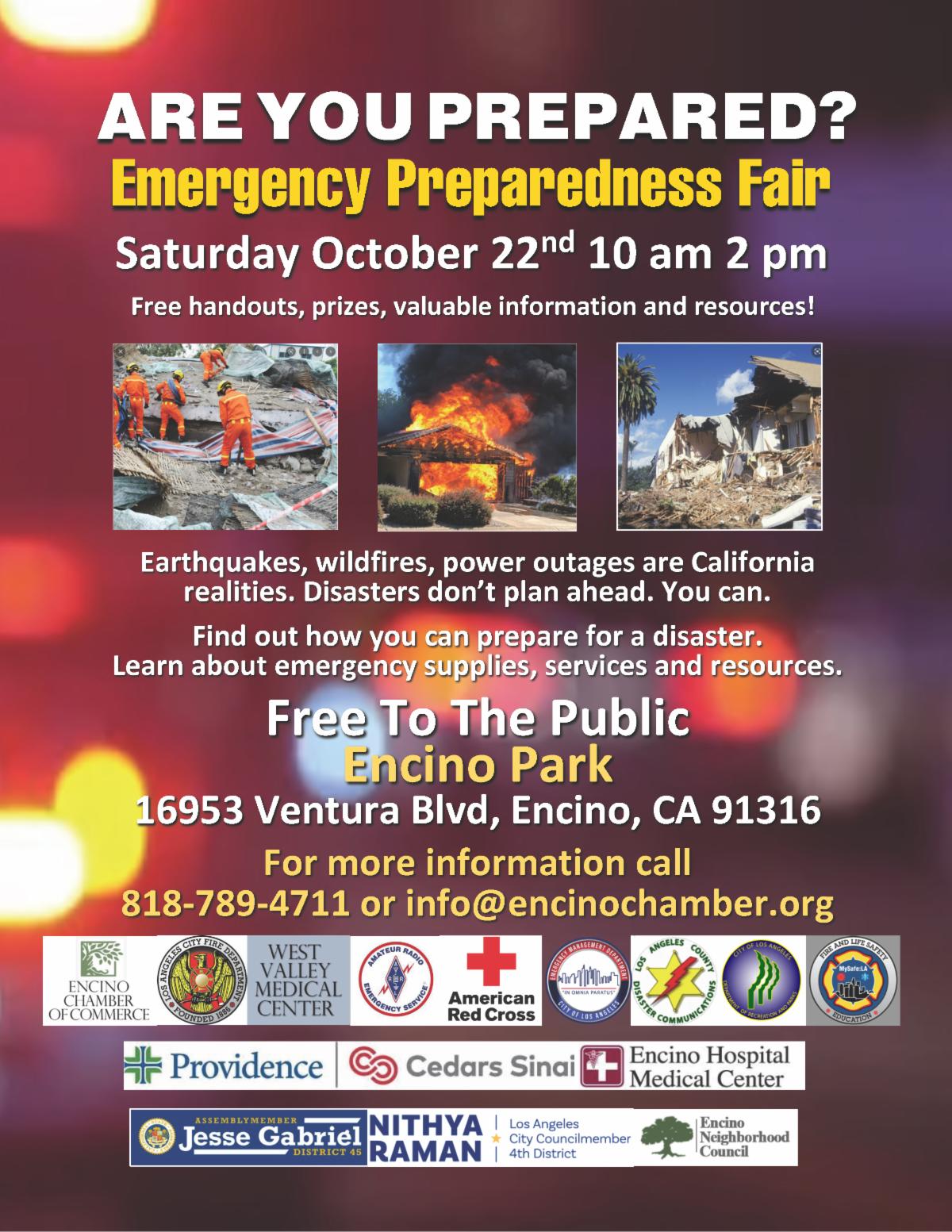 See you tomorrow at the Emergency Preparedness Fair in Encino Park!