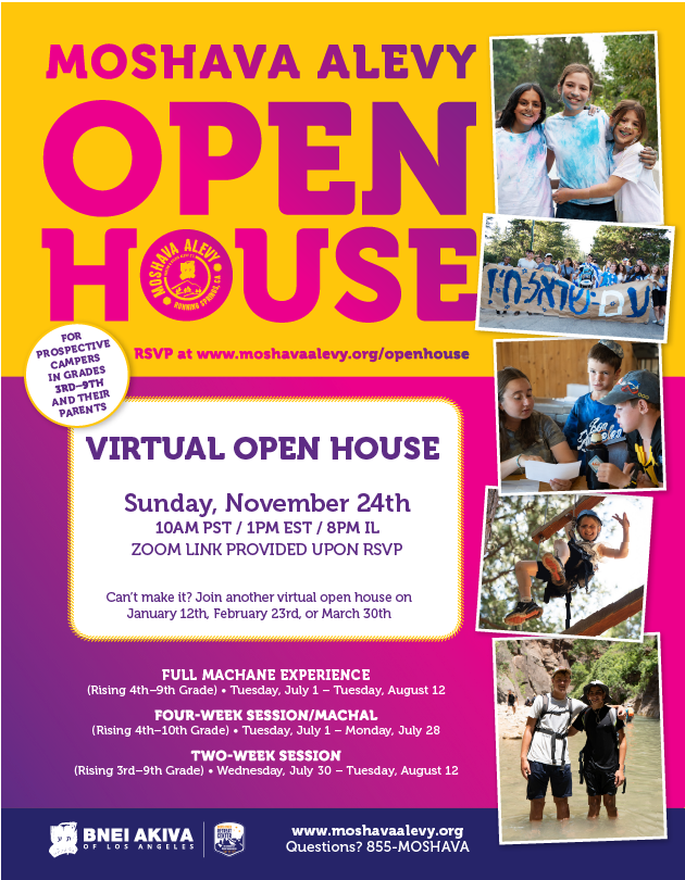 Moshava Alevy Virtual Open House this Sunday