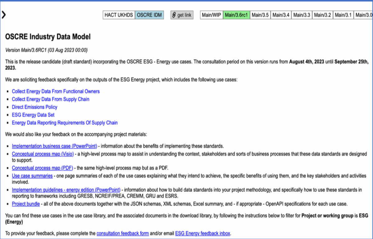 OSCRE Environmental Data Standards Project Public Comment Period