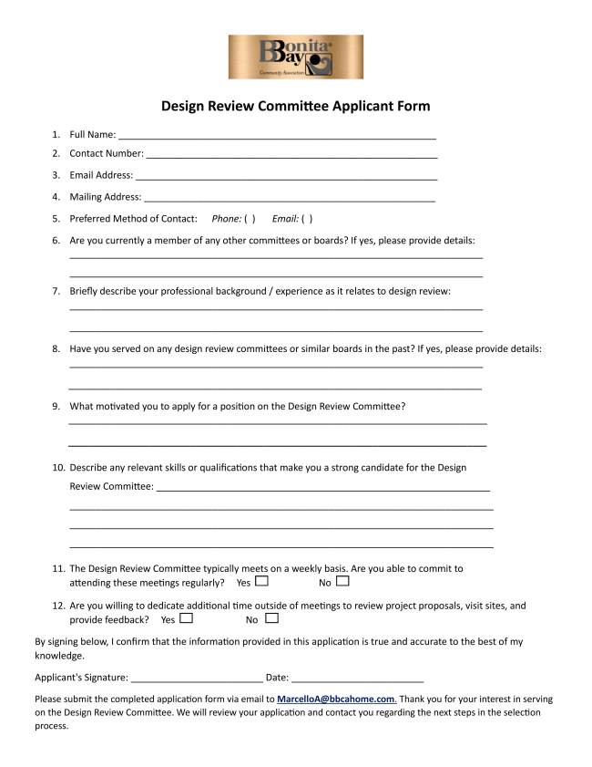 Design Review Committee Seeking Residents to Serve as Committee Members