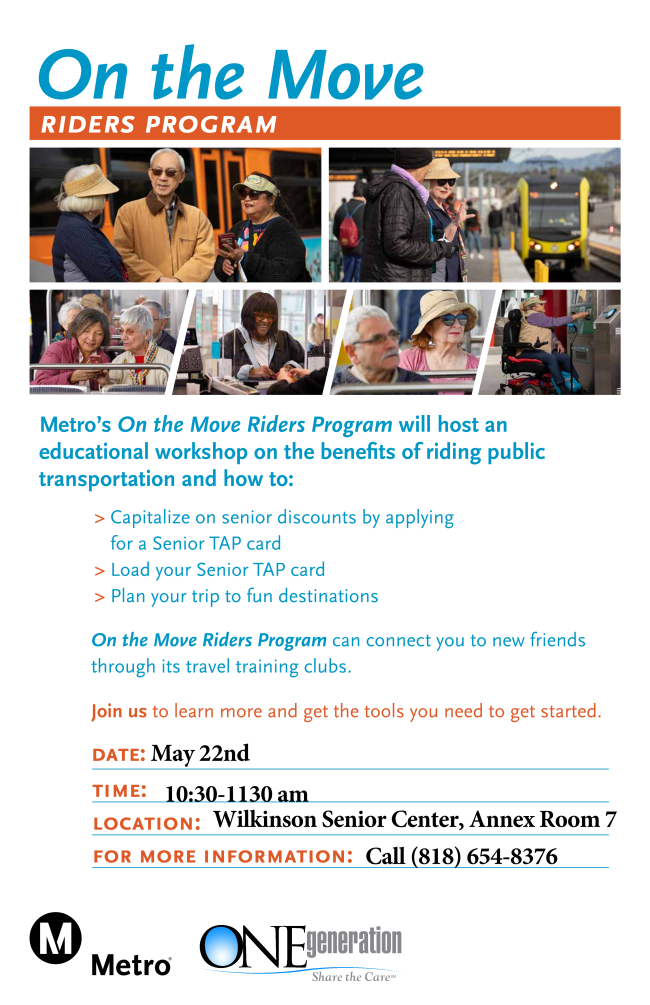 ONEgeneration Wilkinson Senior Center May 2025