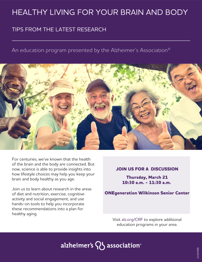 ONEgeneration Wilkinson Senior Center March 2024