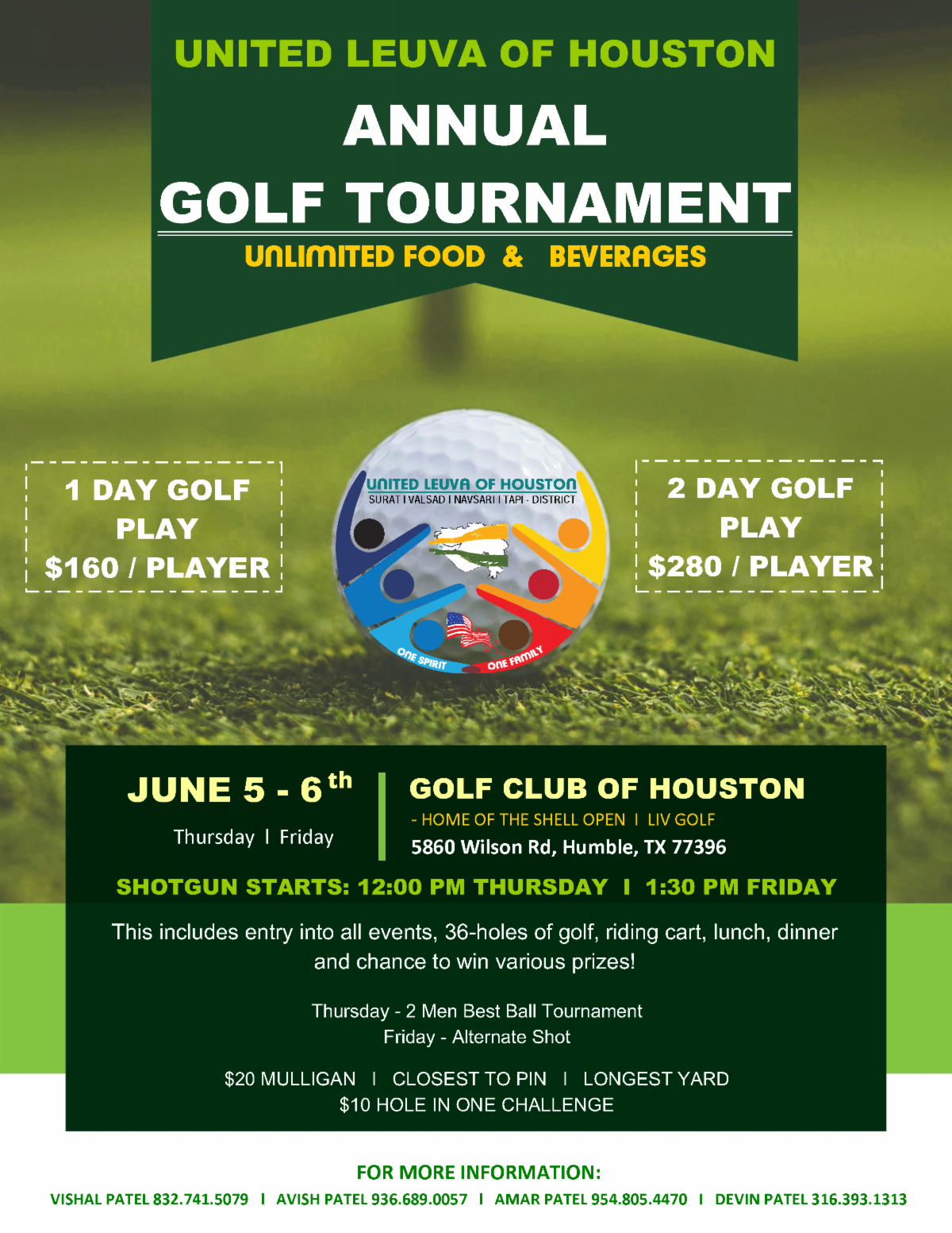 REMINDER - ULH ANNUAL GOLF TOURNAMENT - JUNE 5-6, 2025