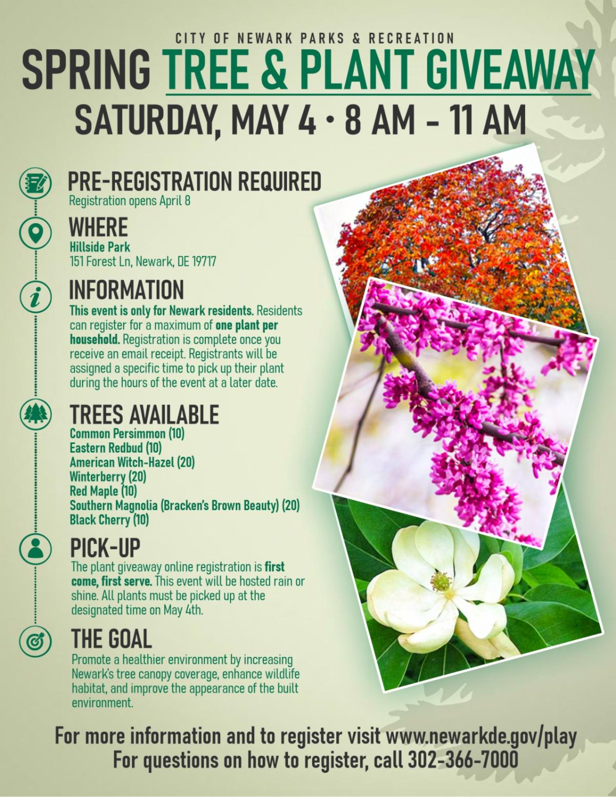 Spring Tree & Plant Giveaway Scheduled for May 4