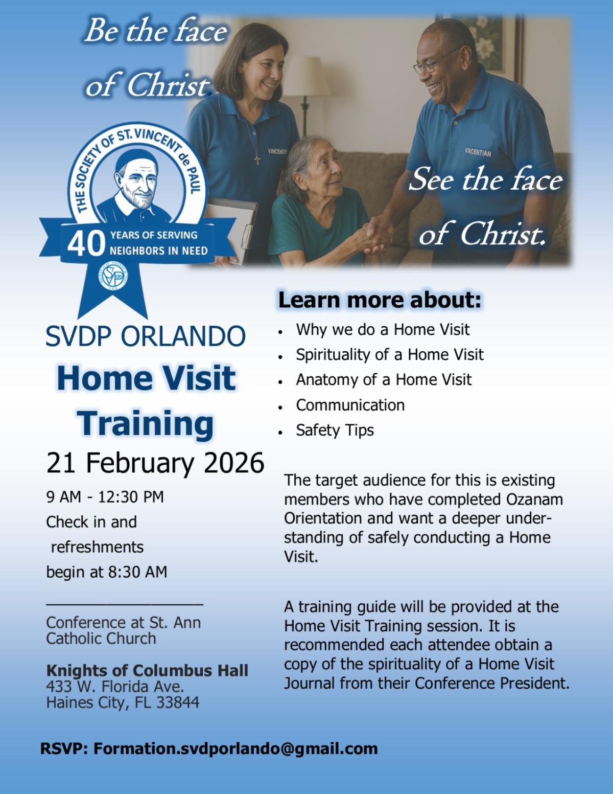 RSVP TODAY: Home Visit Training