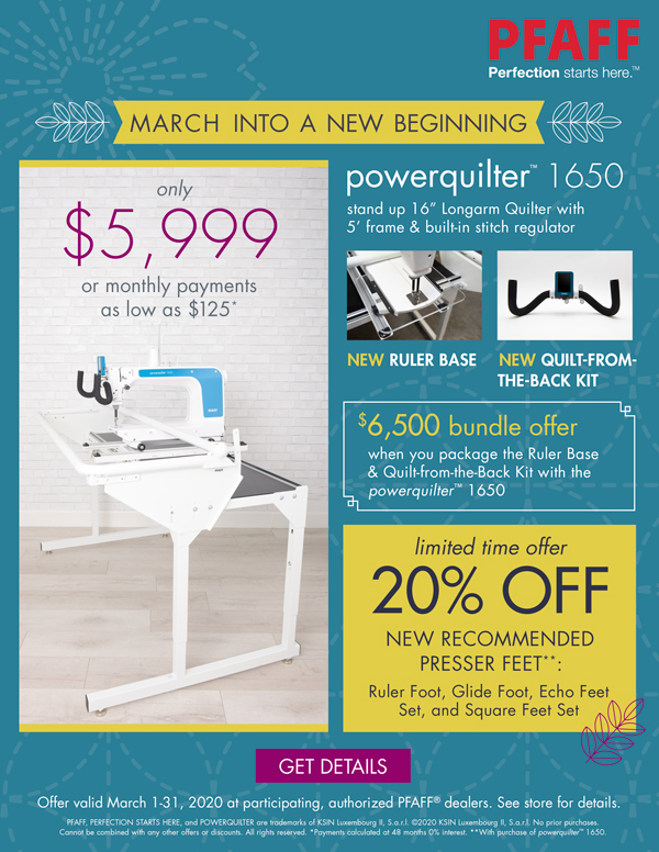 Roberts Sewing Center-Machine Sales for March 2020