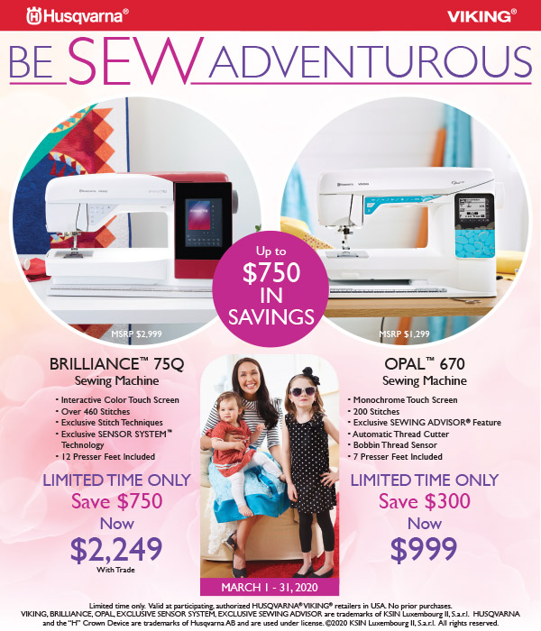 Roberts Sewing Center-Machine Sales for March 2020