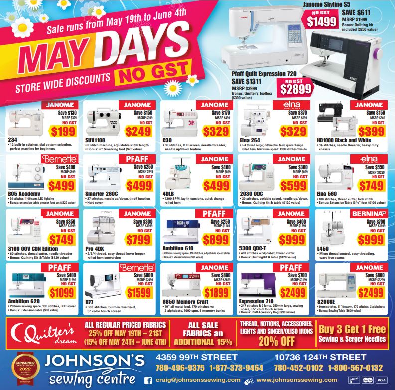 May Days Sale Prices End TOMORROW!
