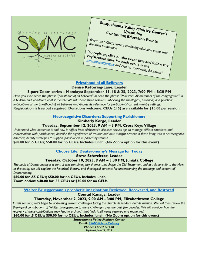 SVMC Offers Continuing Ed Events - REGISTER TODAY!