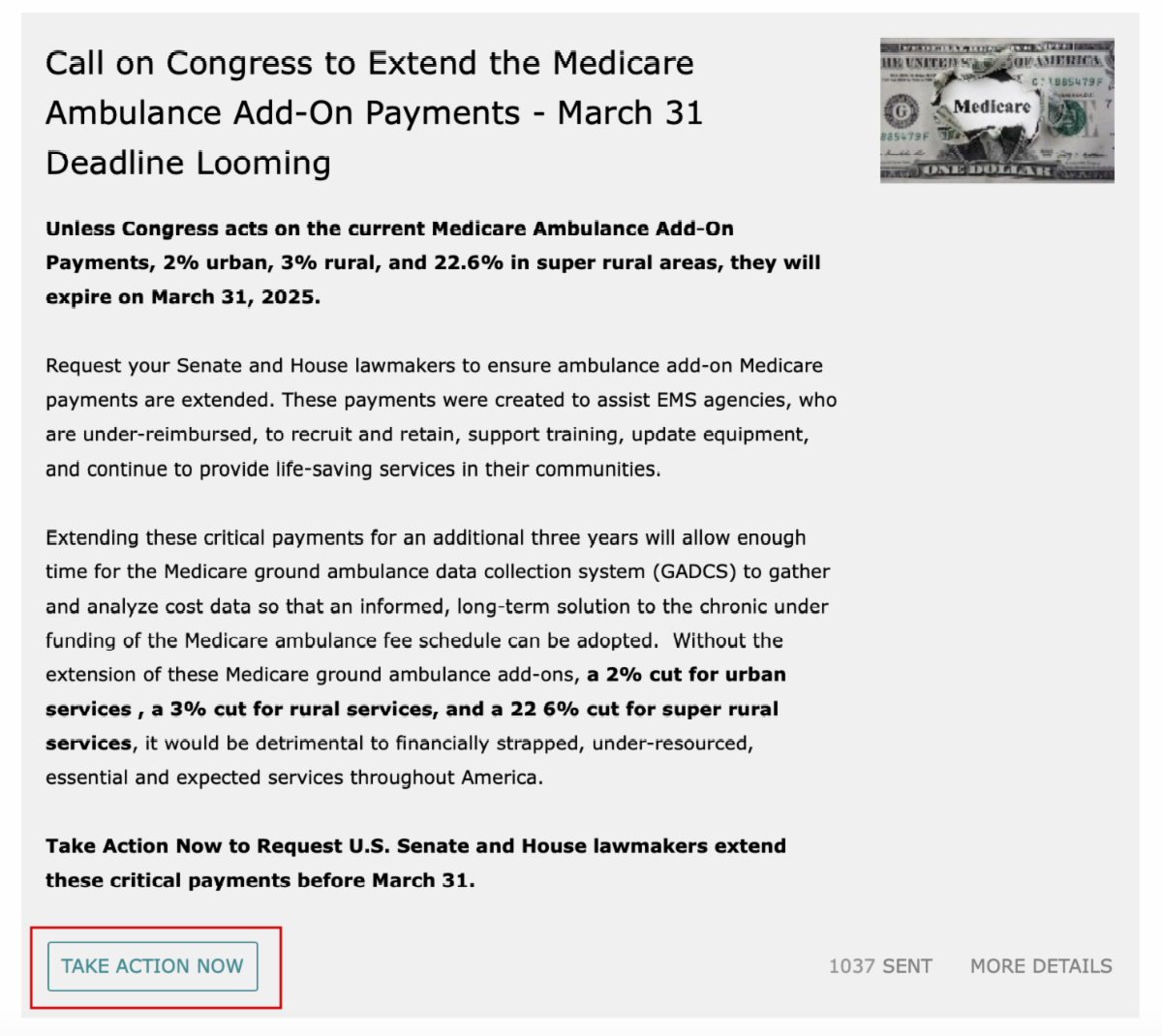 Extend Medicare Add-Ons to Ensure EMS Community Care