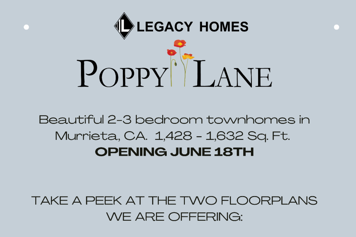 Take A Peek At Our Poppy Lane Floorplans