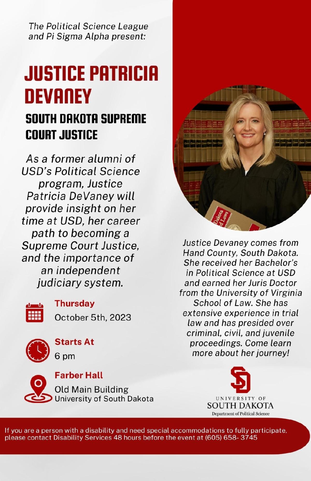 An evening with Justice Patricia DeVaney