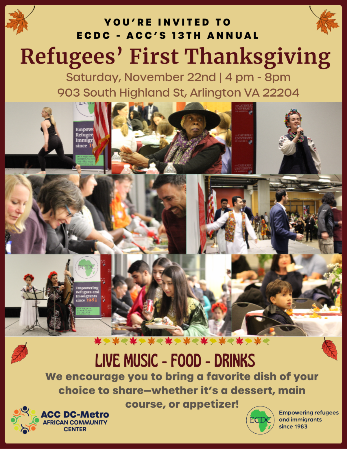 Refugees' First Thanksgiving Dinner Event