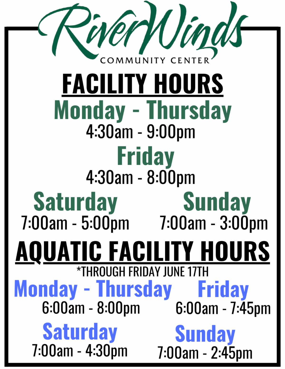 Check out what's going on at RiverWinds!!