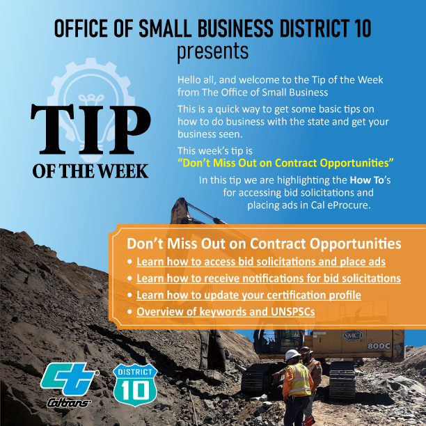 Caltrans District 10 Presents "Tip of the Week" 1. 4-14-2025