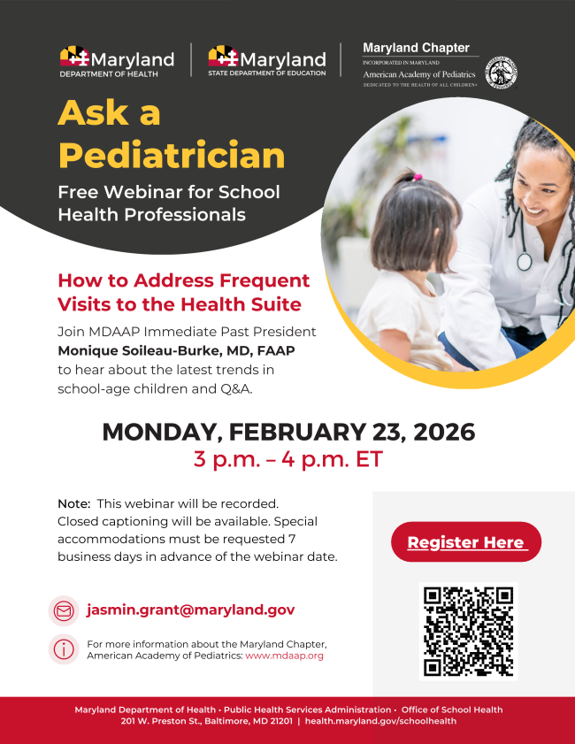 Ask a Pediatrician for School Health Professionals webinar - cancelled ...