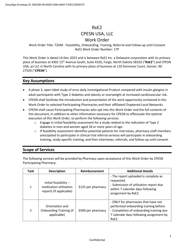 *Action* New Payer Program - RxE2 Type 2 Diabetes Program Enrollment