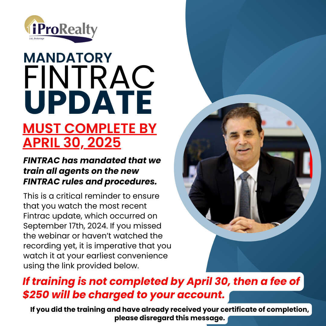 Mandatory Fintrac Update