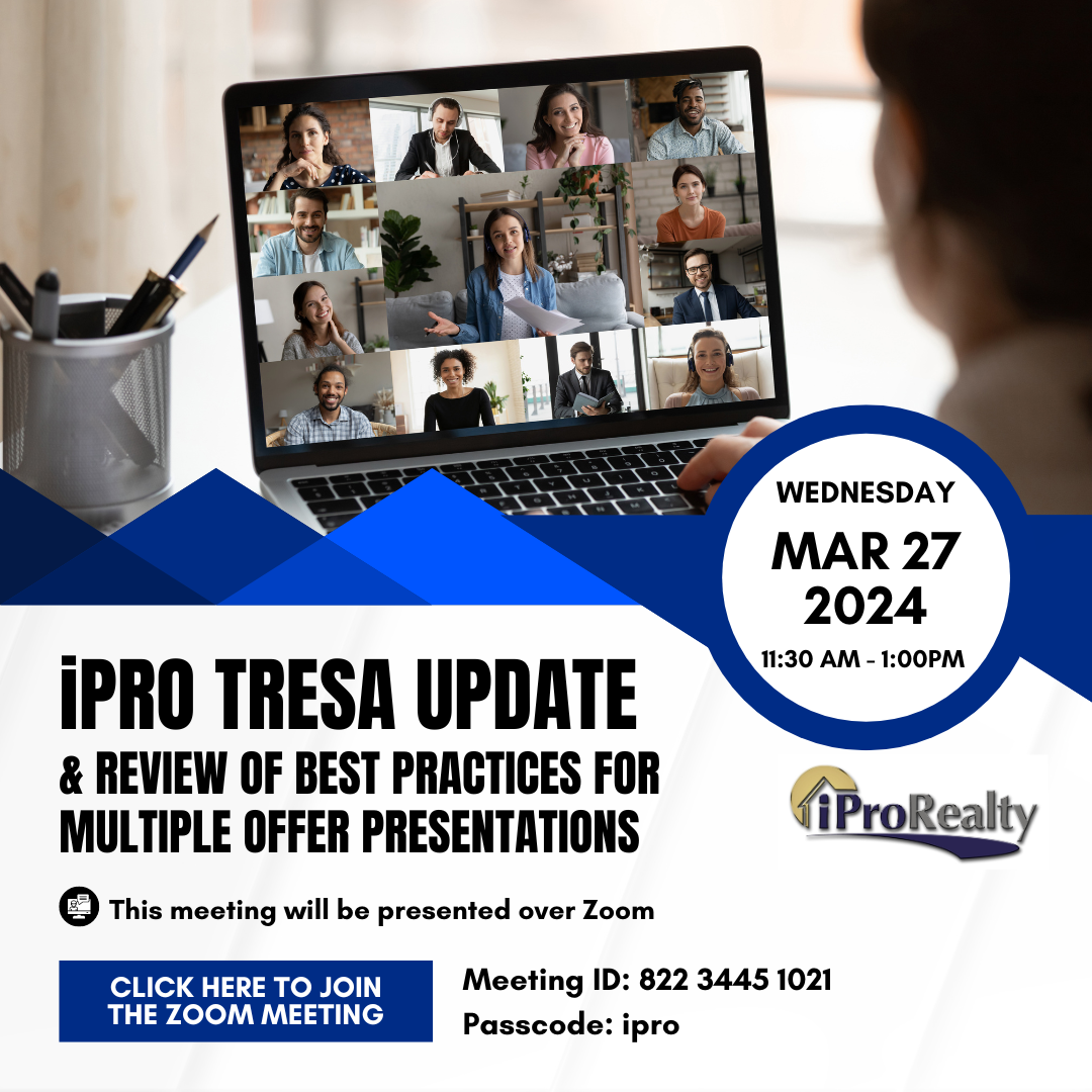REMINDER: iPro TRESA Update & Review of Best Practices for Multiple ...
