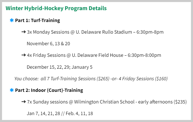 Winter Hockey Program for Grades 1-5