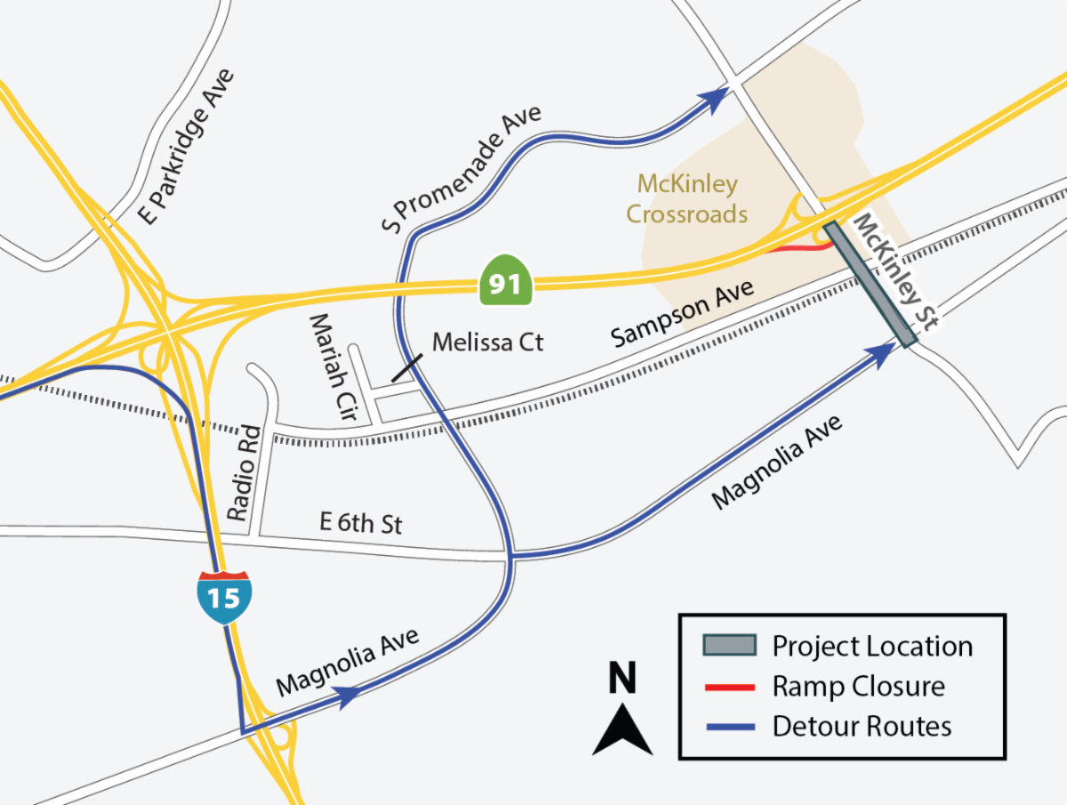 Nighttime Full Closures - SR-91 McKinley Street Off-Ramp