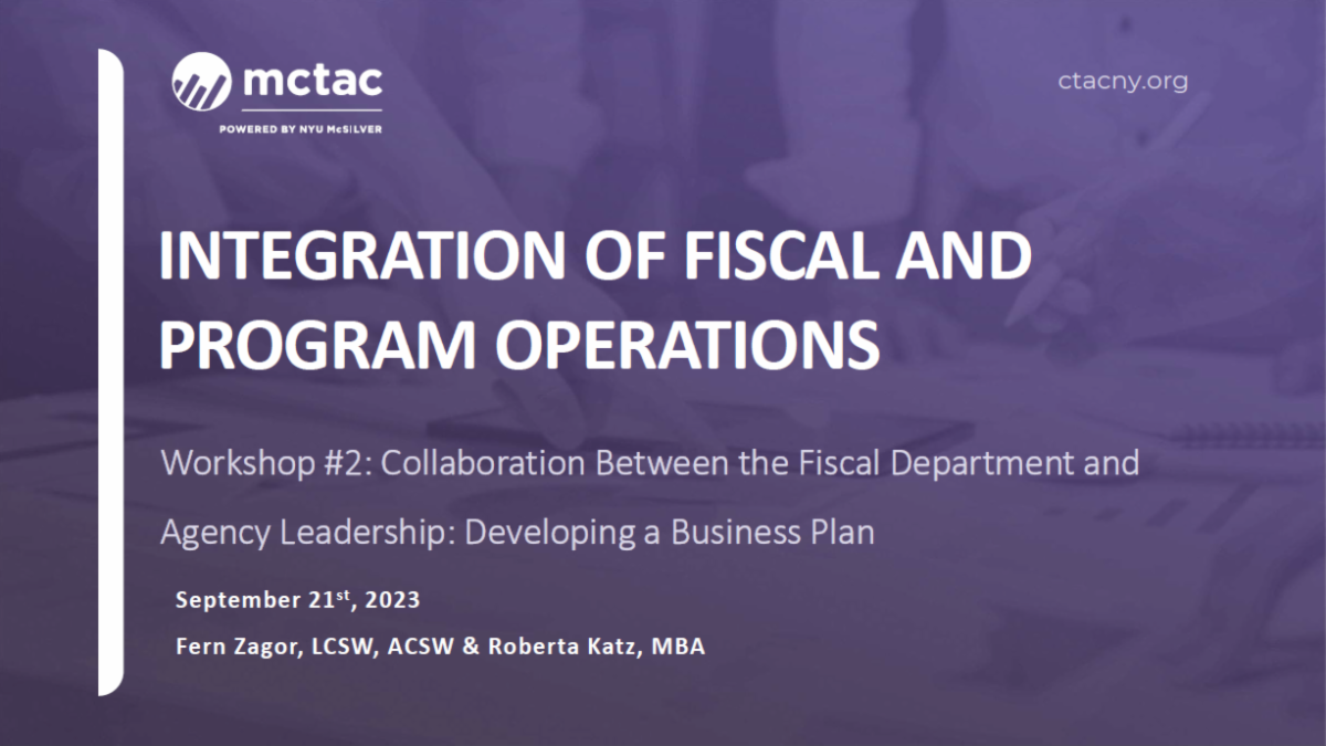 NYU McSilver Institute MCTAC Partners With Roberta Katz And Fern Zagor ...