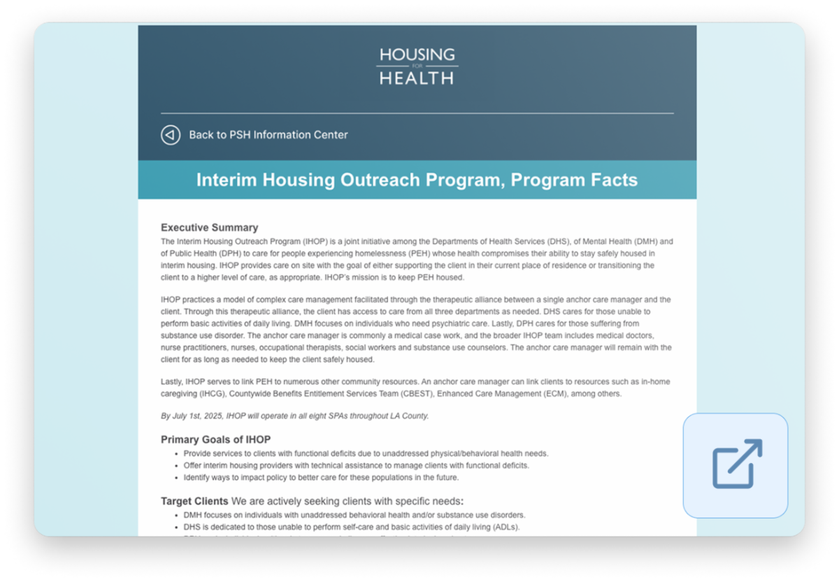 PH Program Information Center