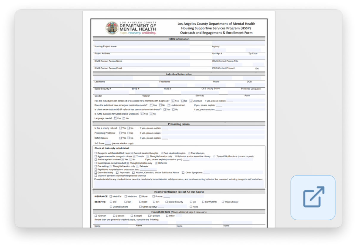 HSSP Outreach and Engagement Enrollment Form