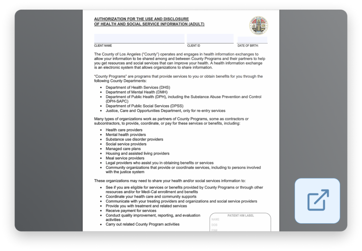 Universal Sharing Consent Form