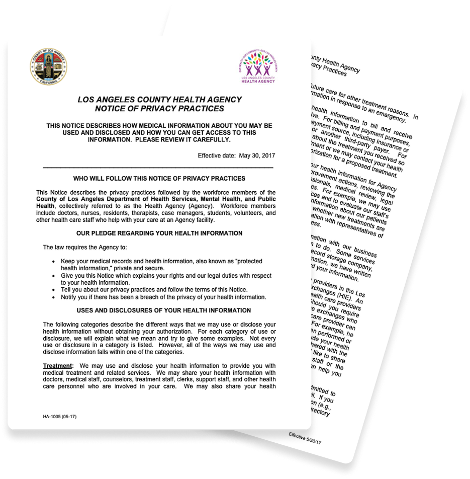 DHS Notification of Privacy Practices