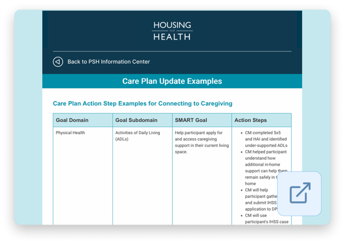 Care Plan Update Examples
