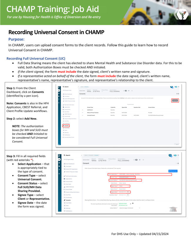 Universal Sharing Consent Form