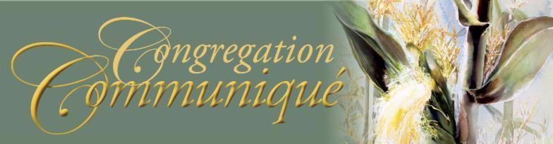 Congregation Communiqué