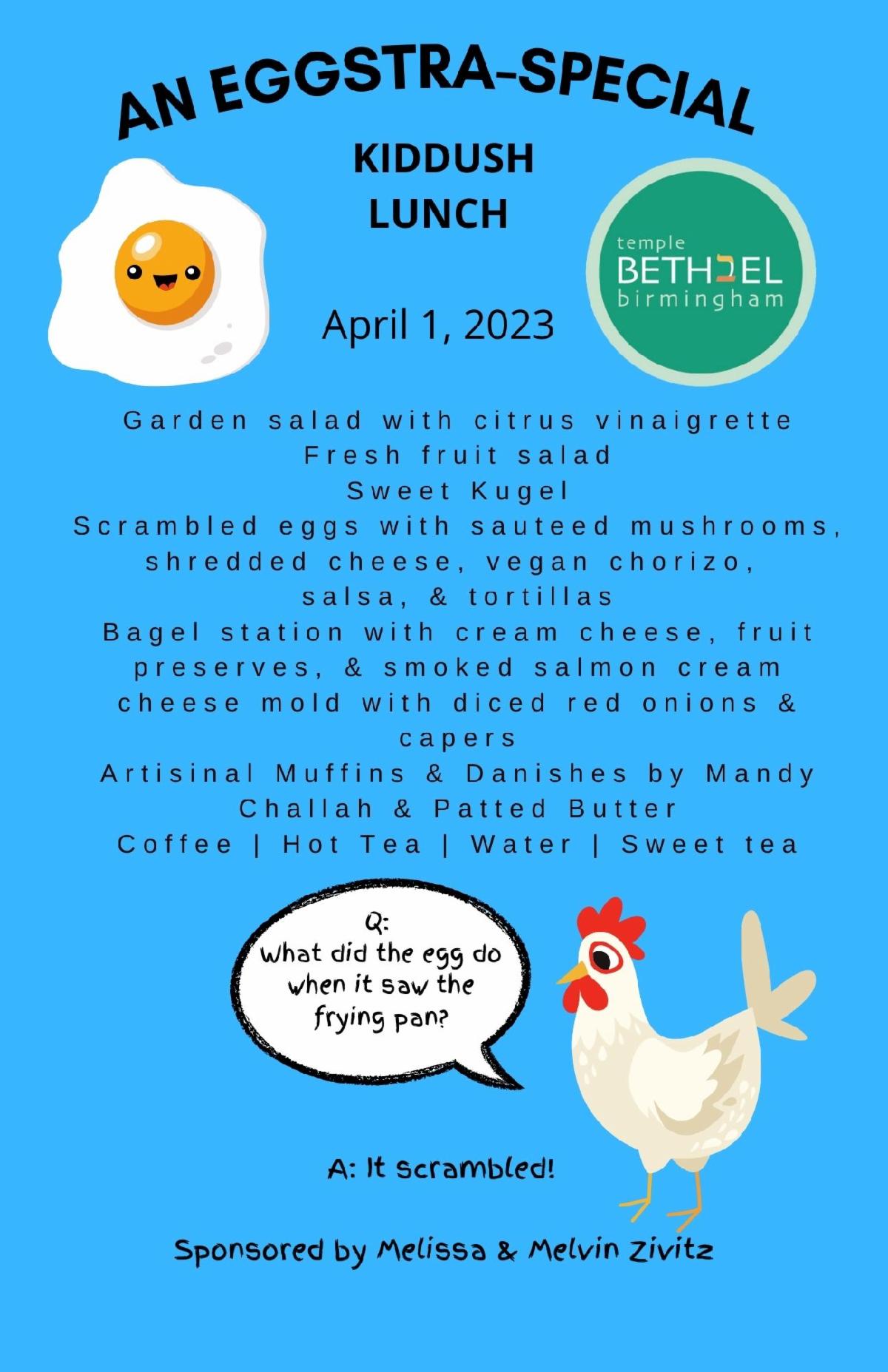 Enjoy Zivitz-Sponsored Family Kiddush Saturday; Remember Margy ...