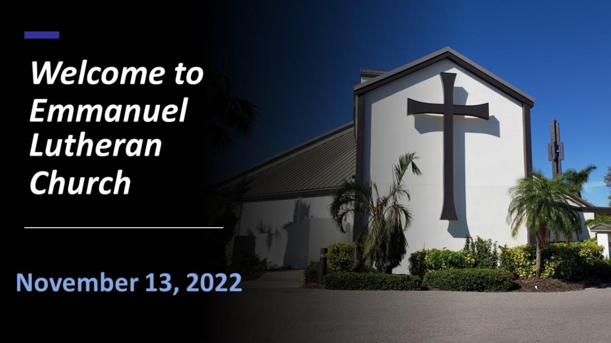 Week of November 13 eNews -- Emmanuel Lutheran Church