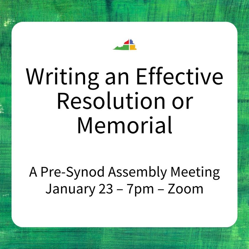 Weekly Update From the Virginia Synod