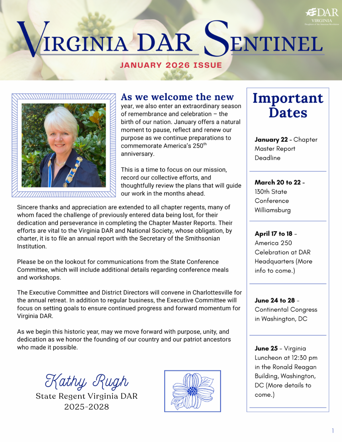 Virginia DAR Sentinel January 2026 Issue