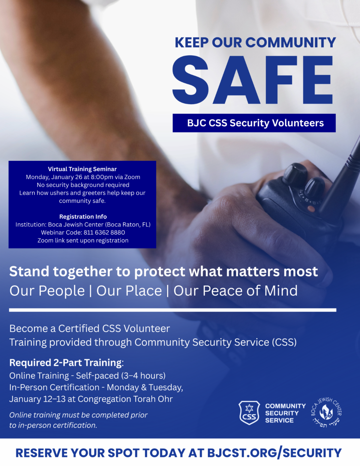 Sign up to become a CSS volunteer with Boca Jewish Center