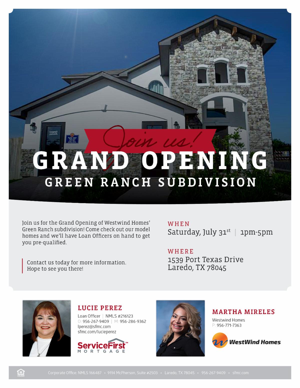 WestWind Homes Grand Opening Invitation For You!
