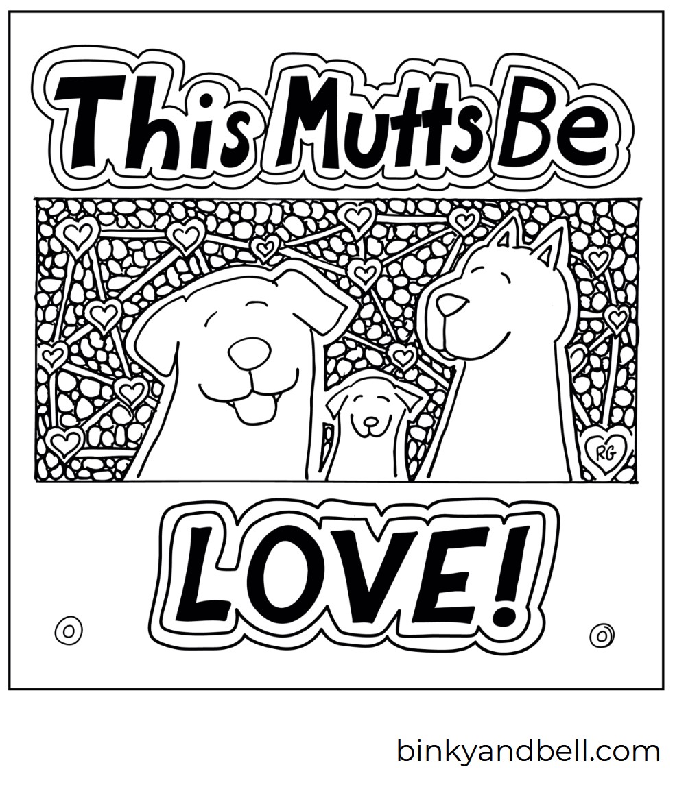 This MUTTS Be Love Coloring Page