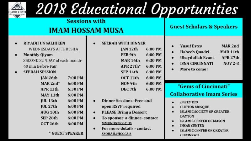 Upcoming Events: Fajr Potluck, Know Your Neighbor, Girls Ball, Qaisar ...