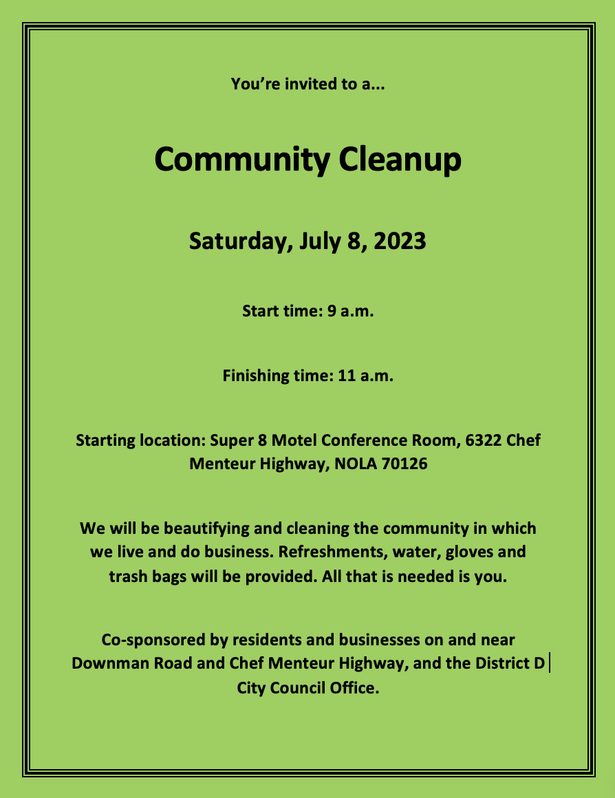 District D Updates from Councilmember Green