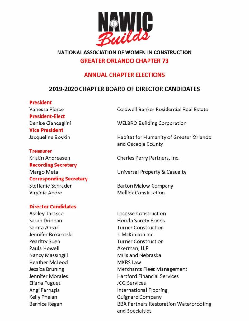 NAWIC Chapter 73 June Newsletter