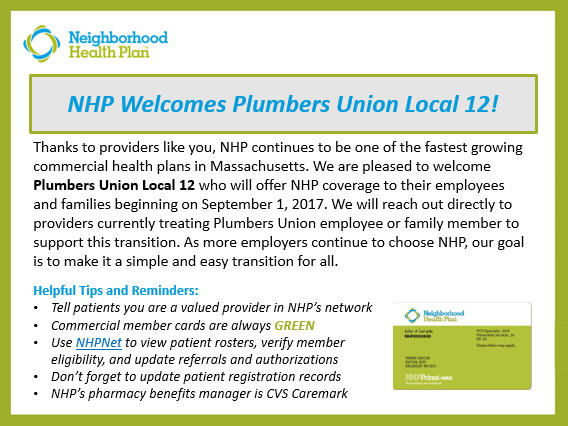 NHP Provider News - July 2017