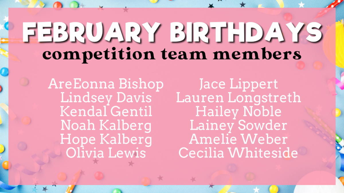 February Competition Team Newsletter