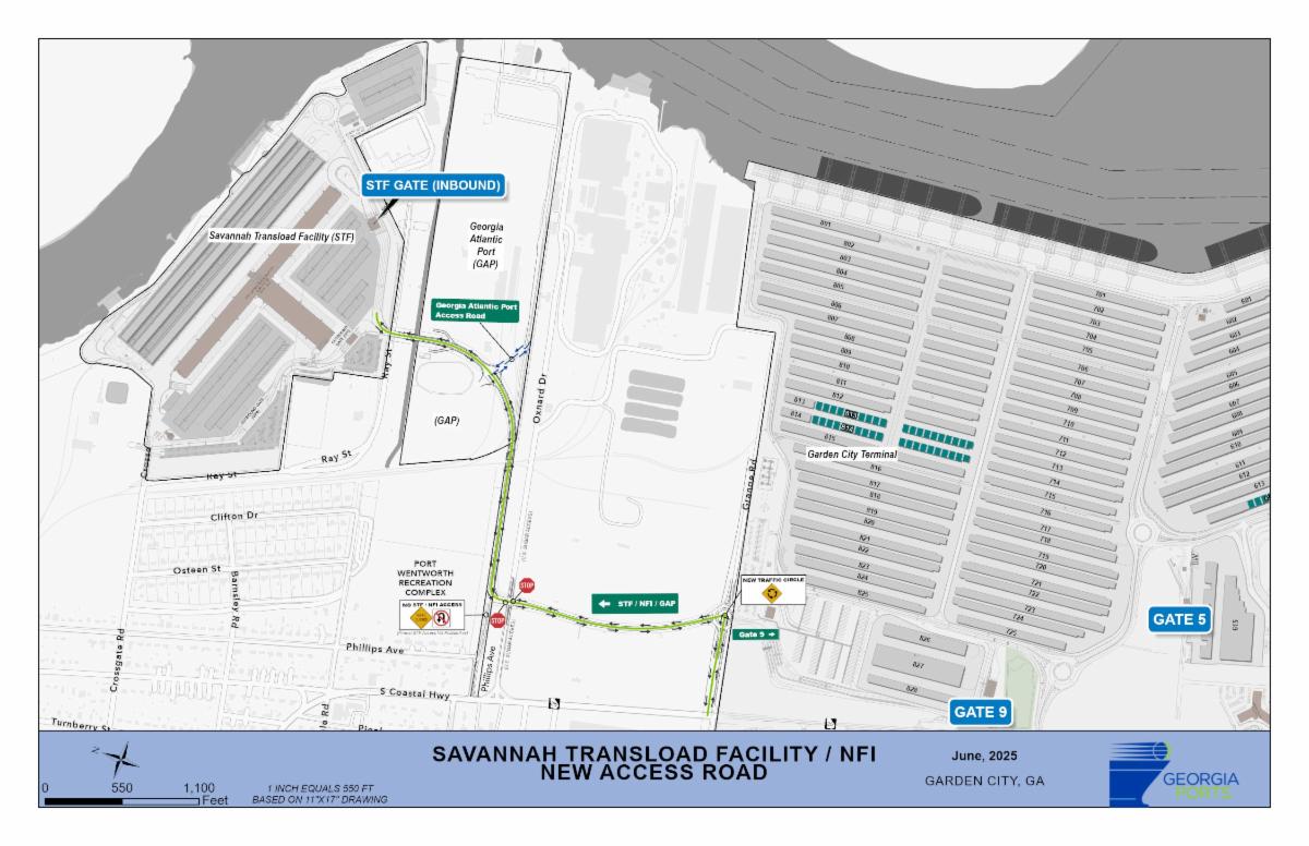 ADVISORY: New Access Road to Savannah Transload Facility