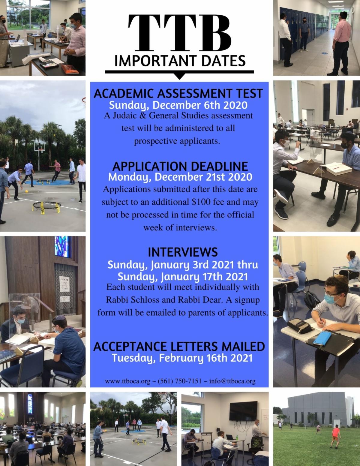 Academic Assessment Next Sunday - Register Now